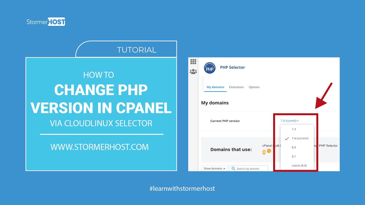 How To Change The Php Version Via Cloudlinux Selector In Cpanel Youtube
