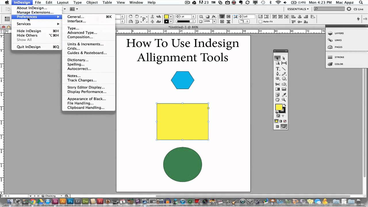 Adobe Indesign Tutorial How To Use The Alignment Tools Youtube