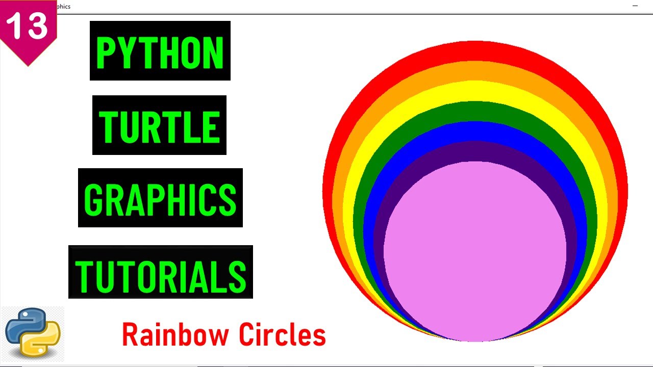 Draw Rainbow Circles With Python Turtle Python Turtle Graphics