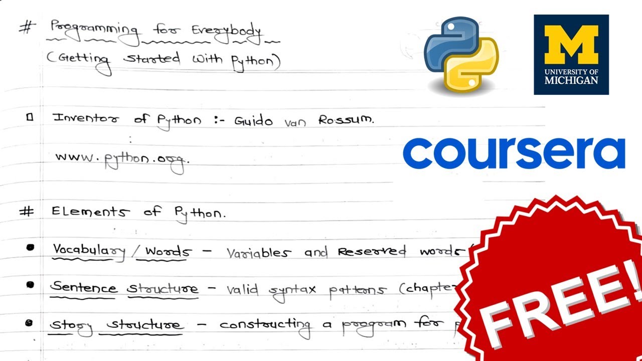 Hand Written Notes Programming For Everybody Getting Started With