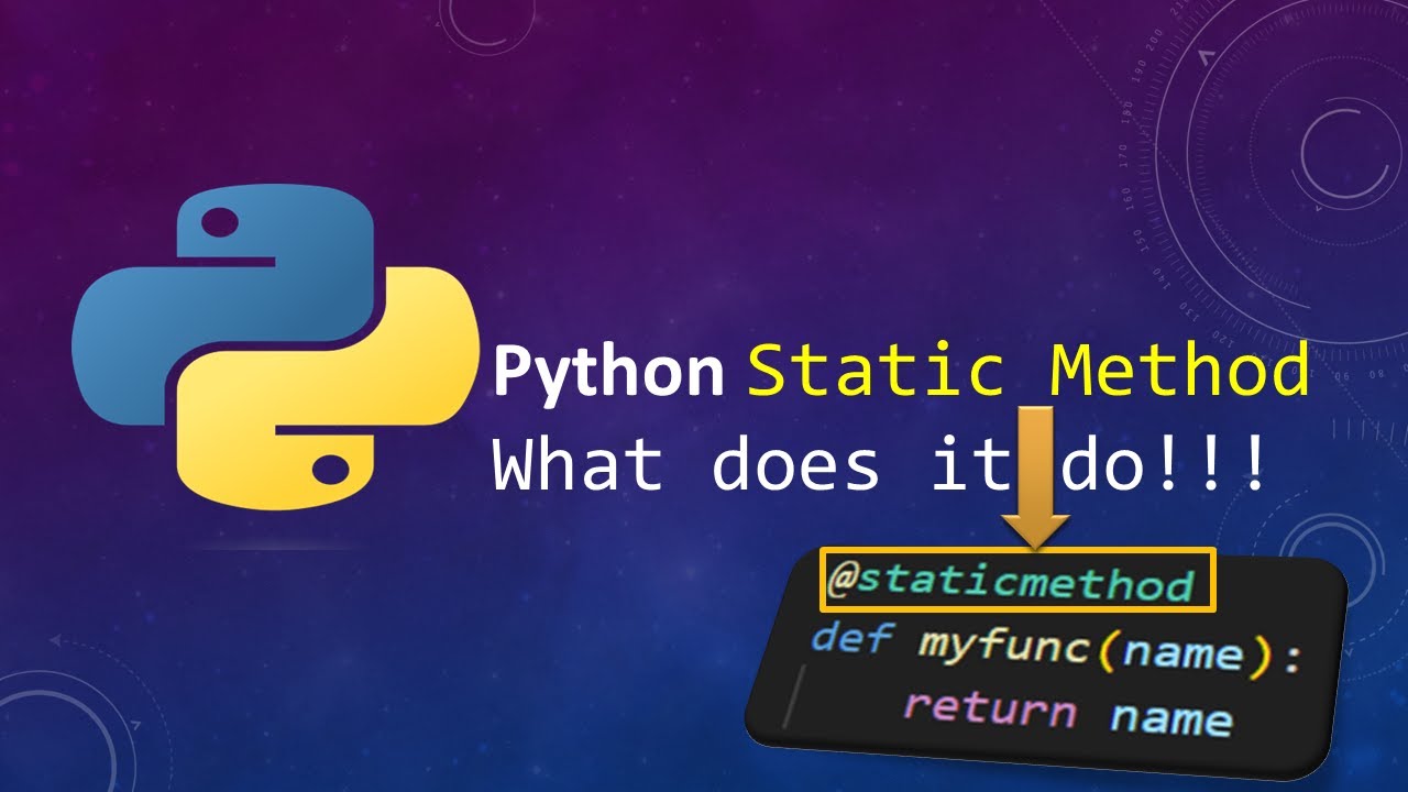 Python Static Method What Does It Do Youtube
