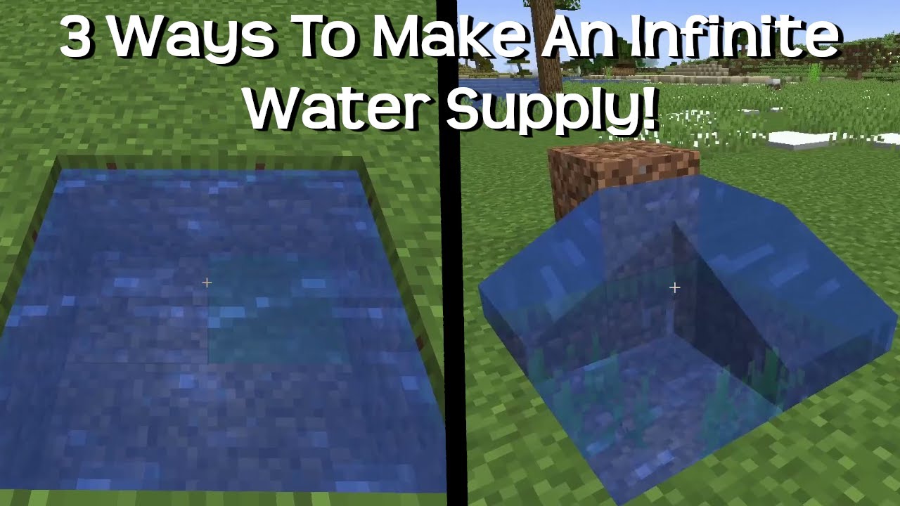 How To Make An Infinite Water Supply In Minecraft Youtube