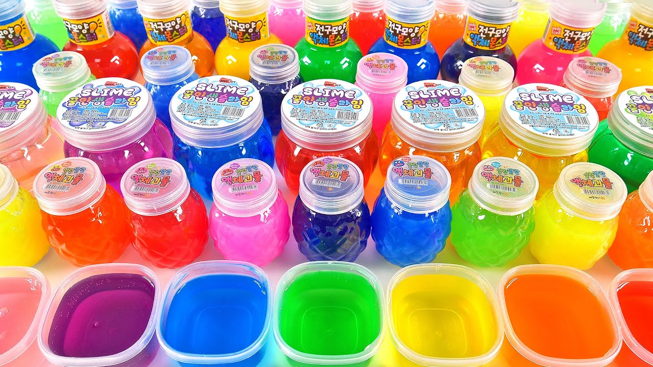 Satisfying Video L Mixing All My Slime Smoothie L Making Glossy Slime