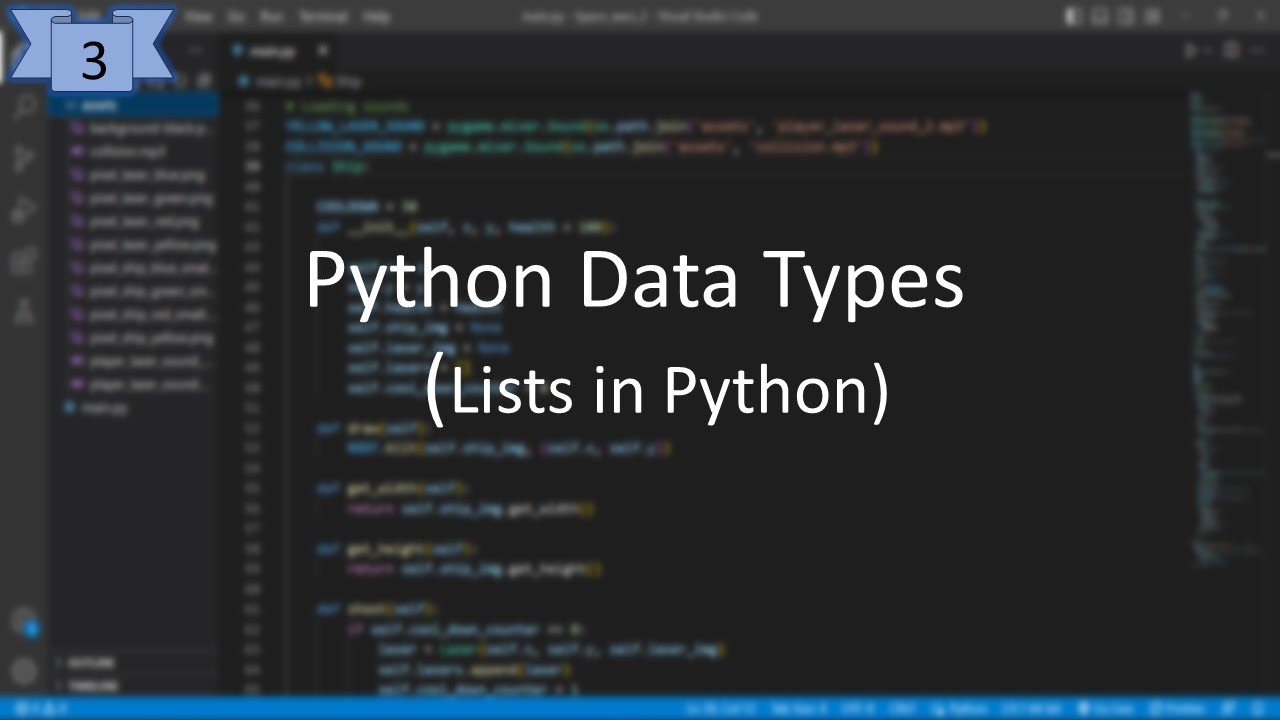 Python Data Types Lists In Python Youtube