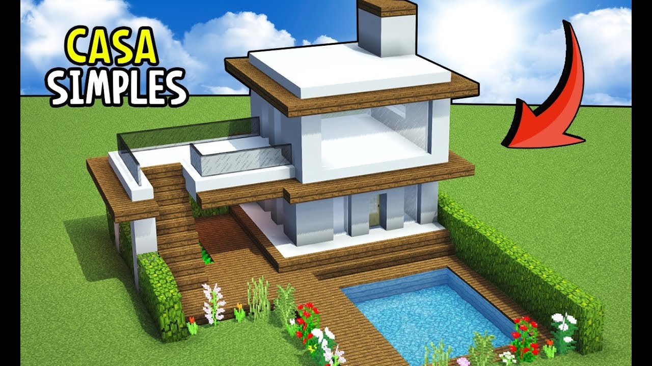 Minecraft Tutorial Casa Moderna Simples Manyacraft Youtube