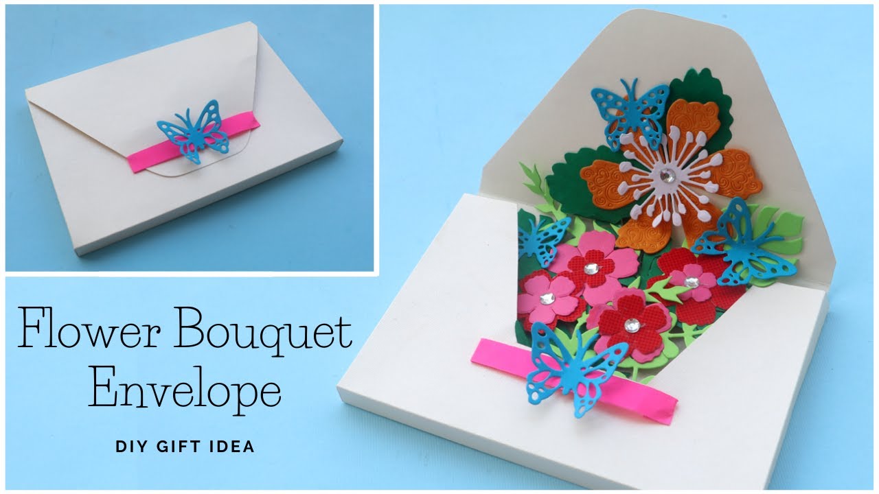 Paper Flower Bouquet Envelope Diy Gift Idea Valentines Day Gifts