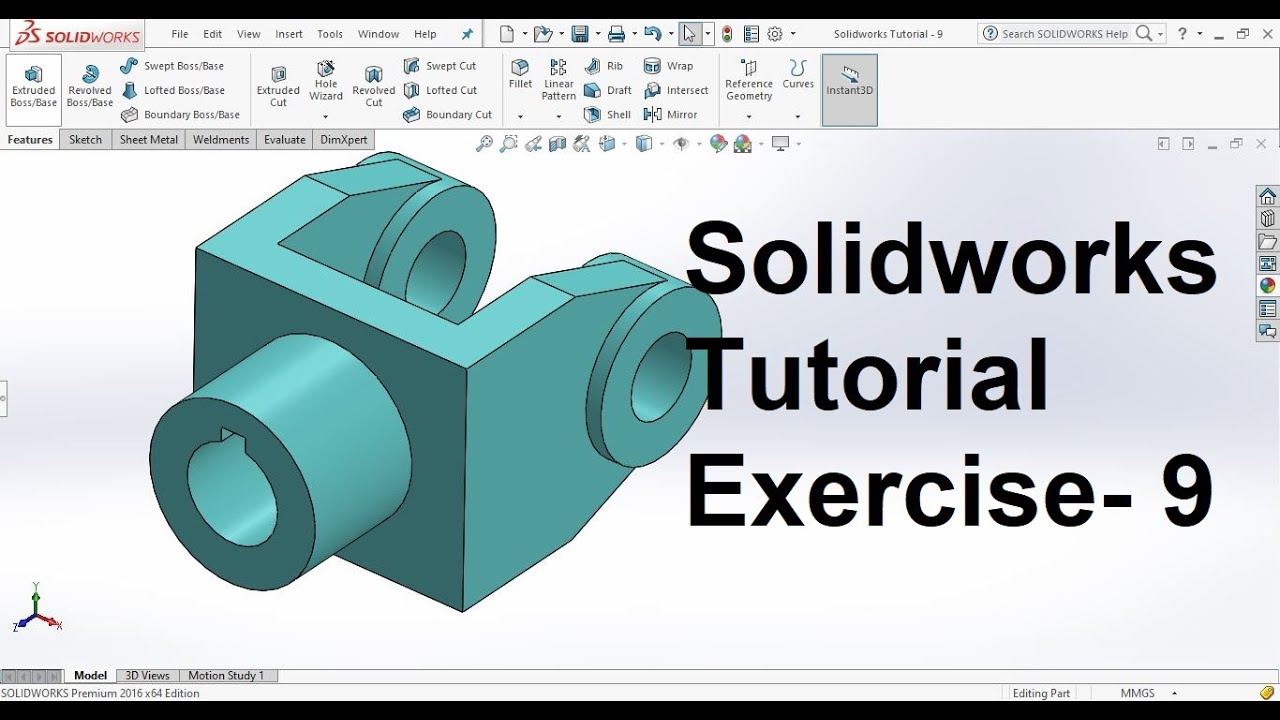 Solidworks Tutorial Exercise 9 Youtube