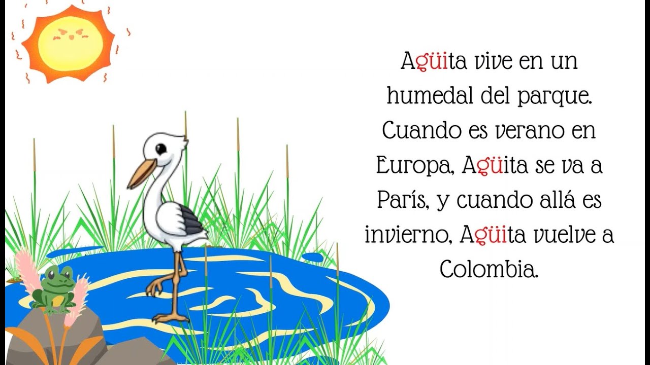Cuento Con La Letra Gg Sonido Güe Güi Agüita La Cigüeña Bilingüe