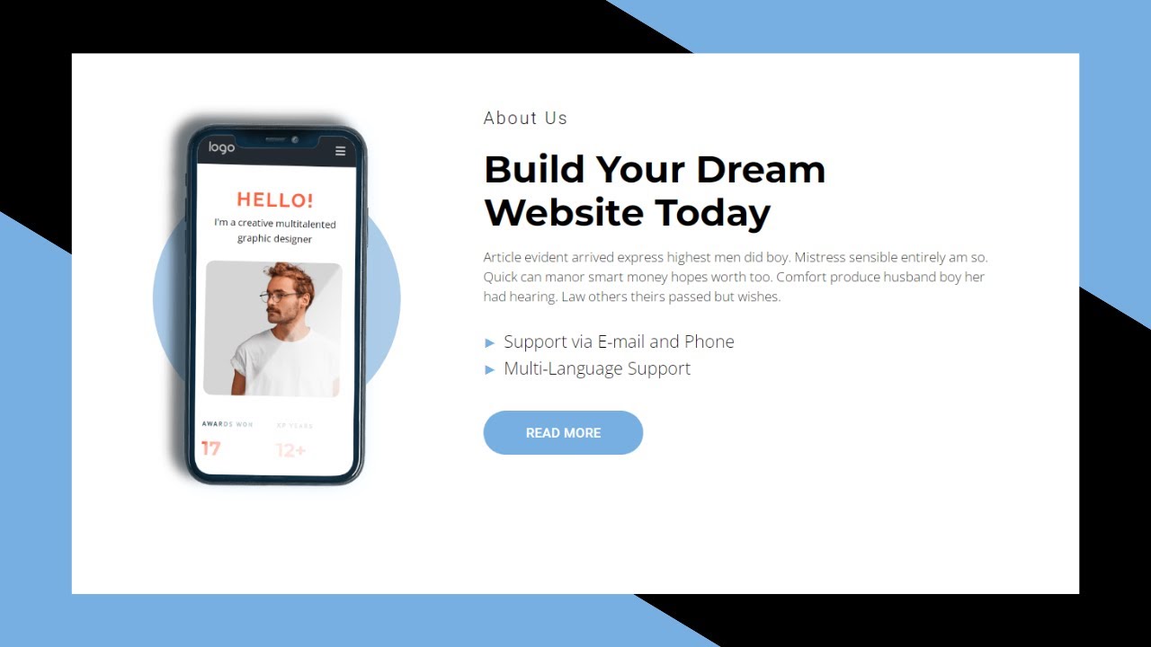 Hero Section Design Html Css With Source Code Youtube