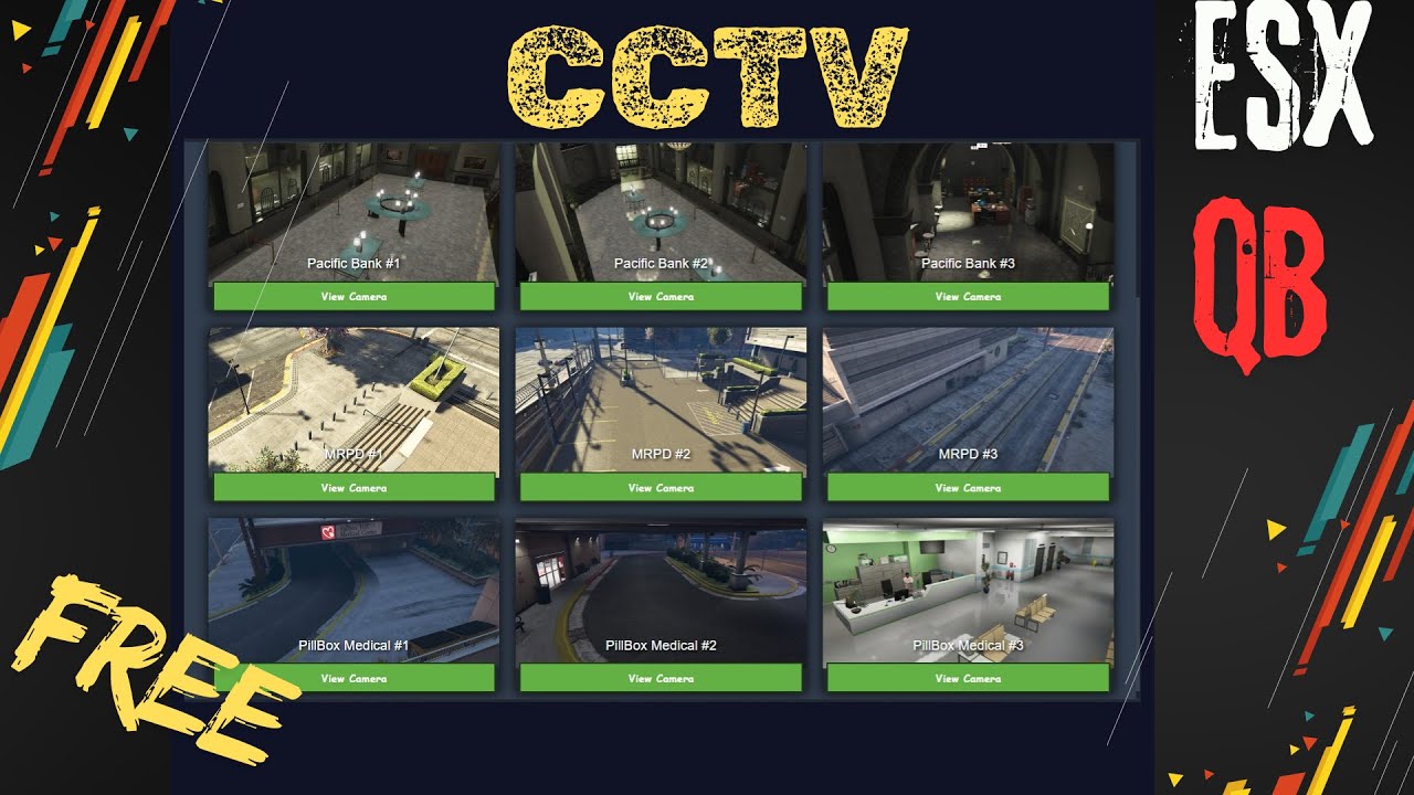 Fivem Cctv Script Realistic Security Camera System For Esx Qbcore