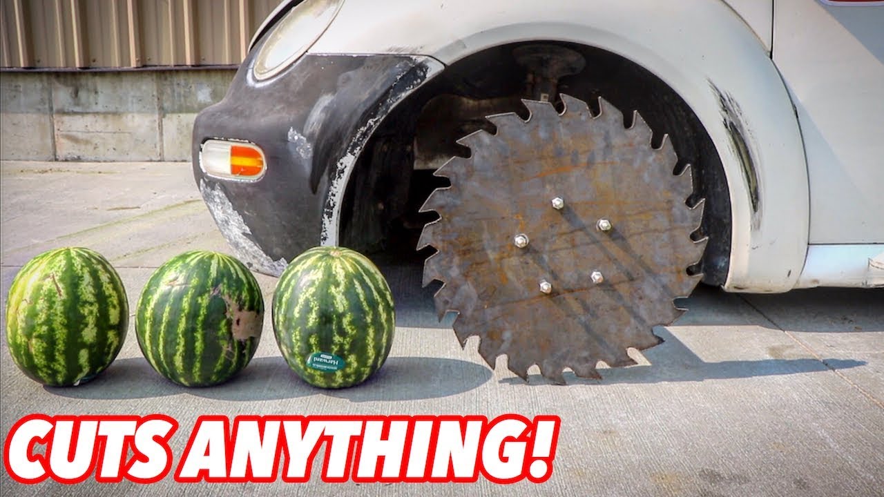 I Used Giant Saw Blades As Car Wheels Youtube