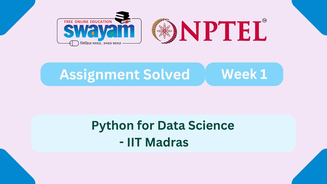Python For Data Science Week 1 Nptel Answers 2025 Nptel