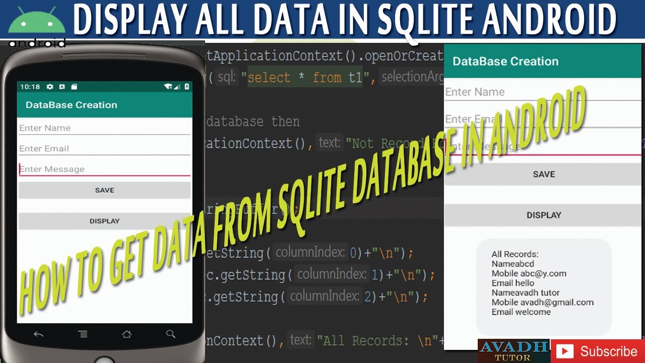 How To Retrieve Data From Sqlite Database In Android Display All