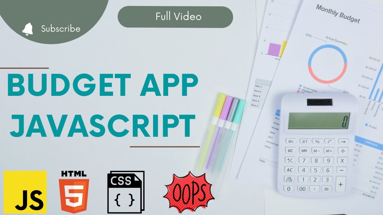 How To Create A Budget App Javascript Full Video Youtube