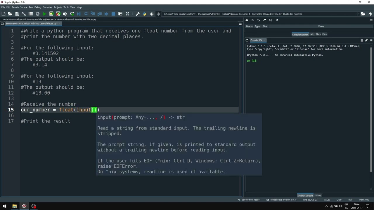 Python Programming Print A Float With Two Decimal Places Youtube