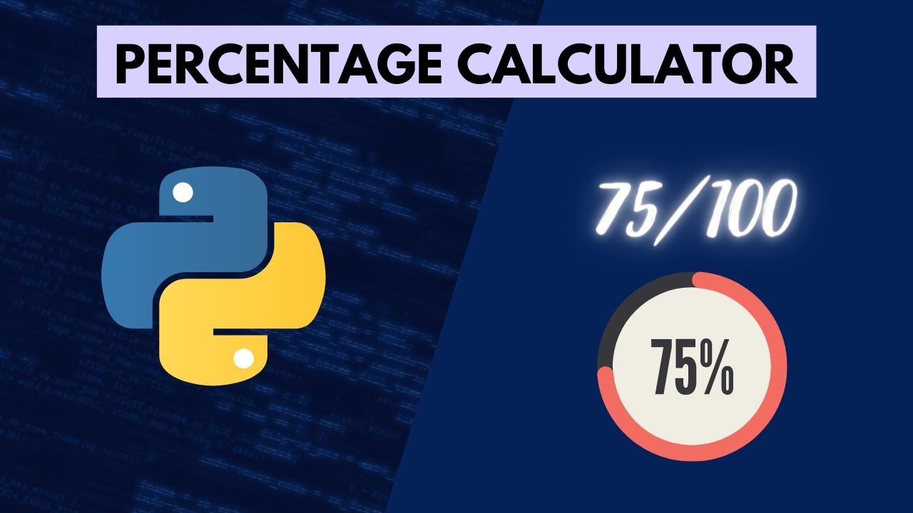 Calculate Percentage In Python Youtube