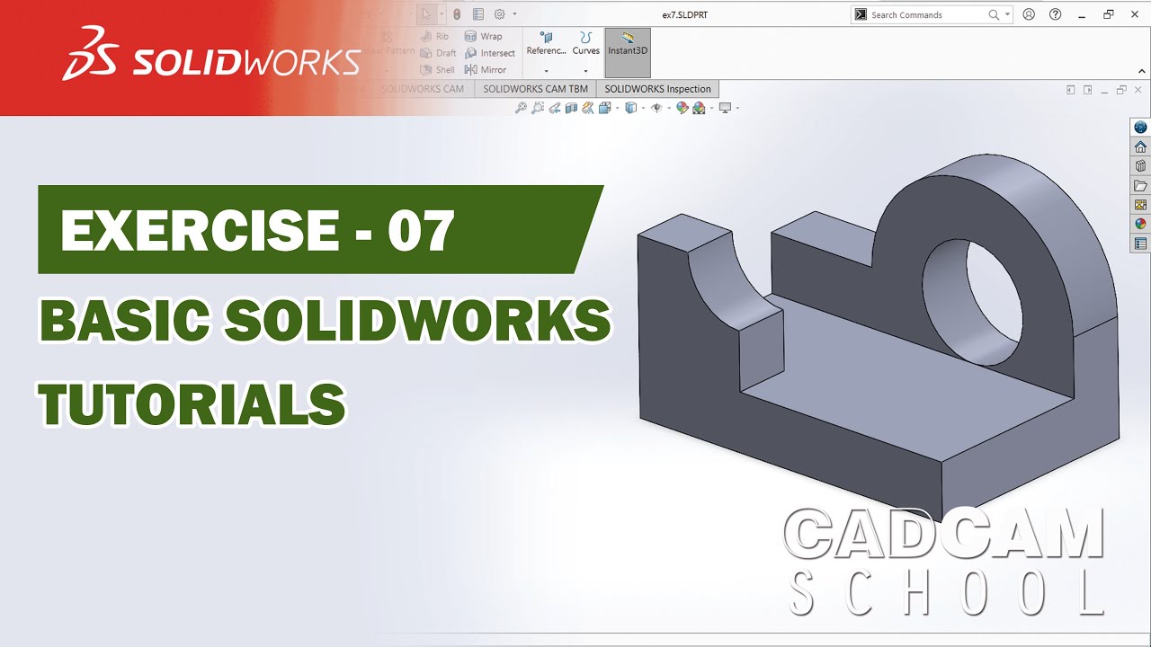 Exercise 7 Basic Solidworks Tutorials Youtube