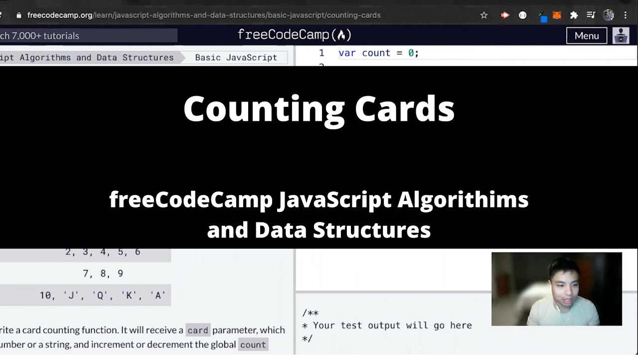Counting Cards Basic Javascript Freecodecamp Tutorial Youtube