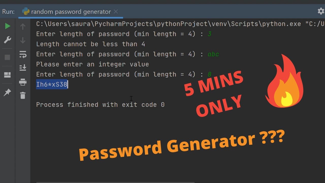 Learn To Build Random Password Generator In 5 Mins Using Python