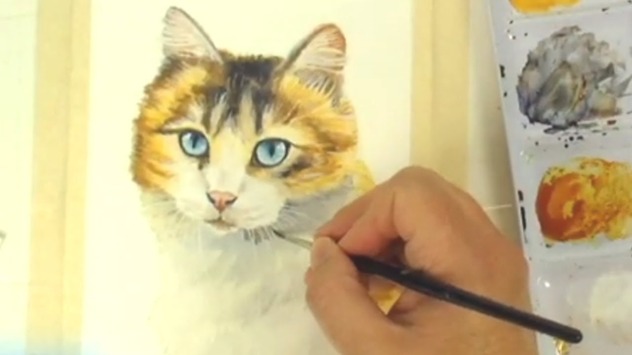 Watercolor Cat Tutorial Youtube