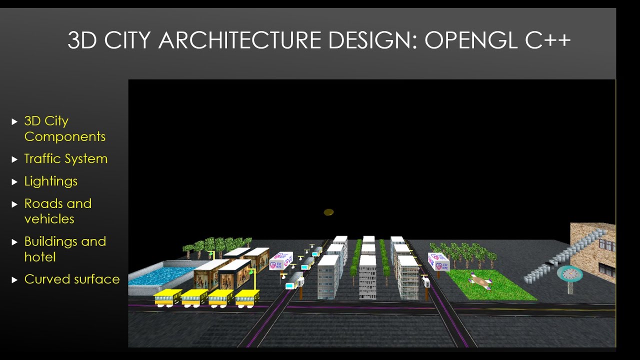 3d City Architecture Design Computer Graphics Projects Opengl C