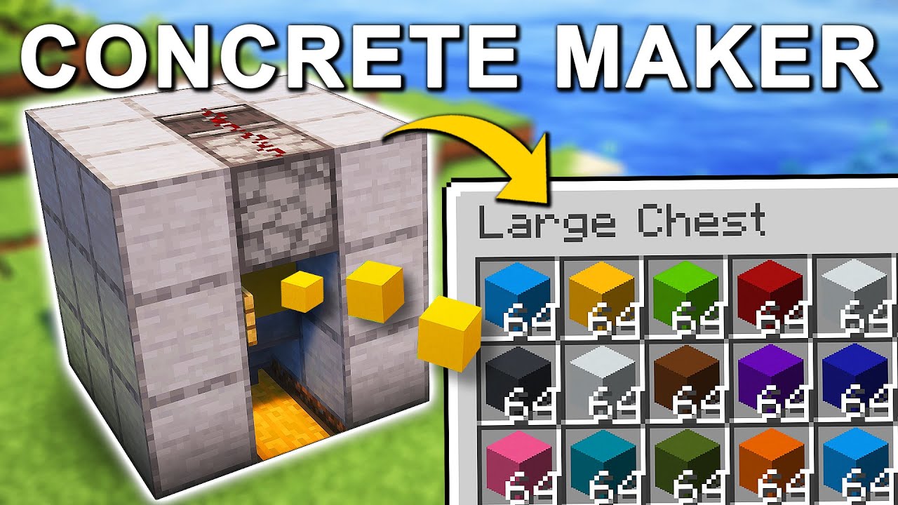 Easiest Concrete Maker In Minecraft 1 21 Tutorial Youtube