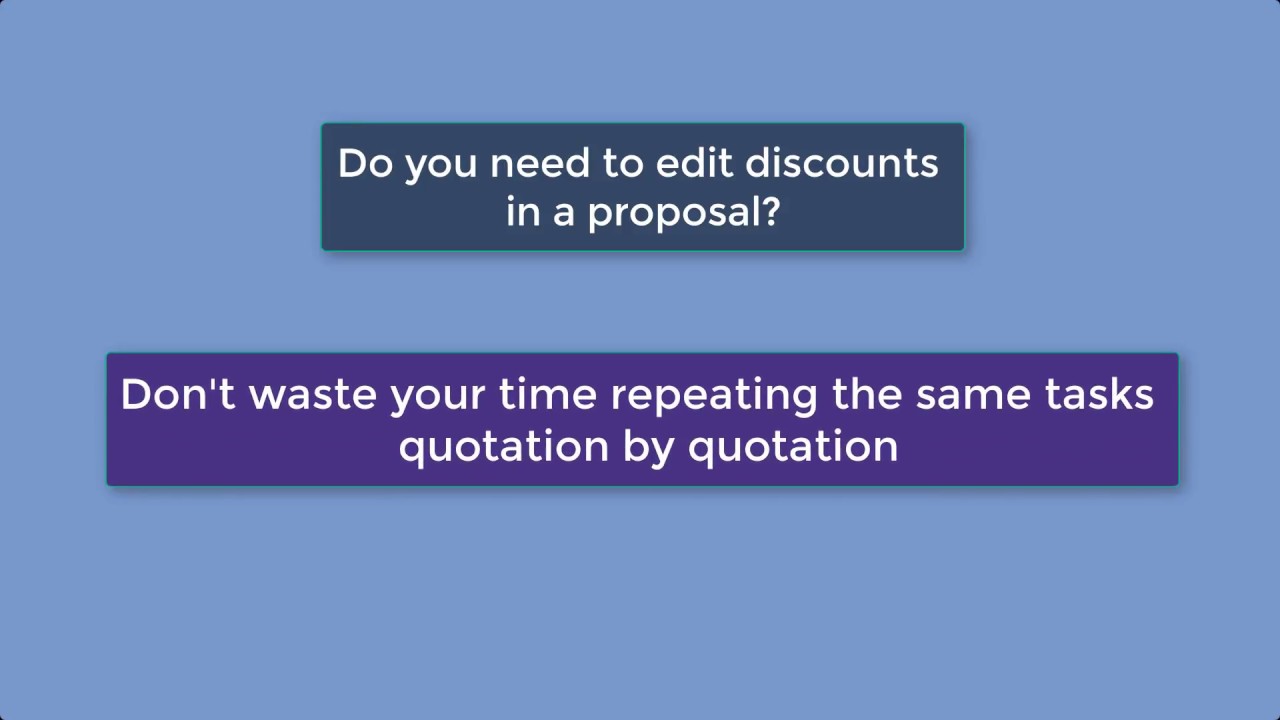 Sedna Proposal Simultaneous Changes Edit Discounts In All Quotations