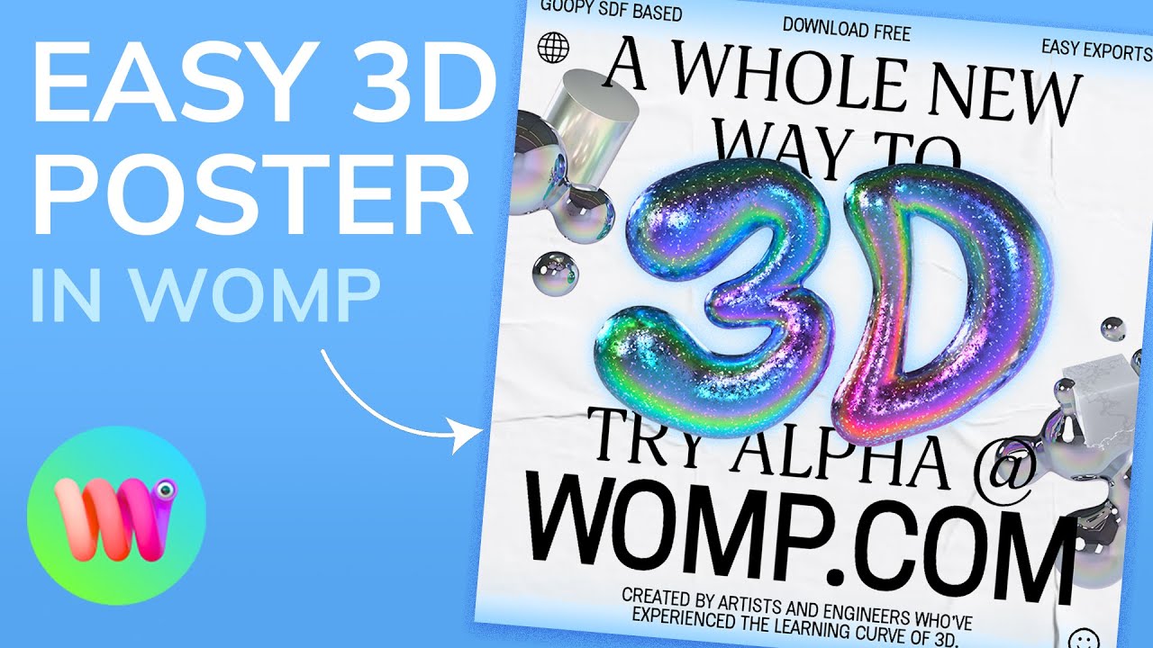 How To Create Easy 3d Posters With Womp Youtube