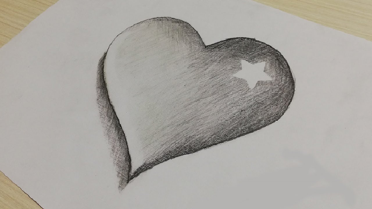 How To Draw A 3d Heart Youtube