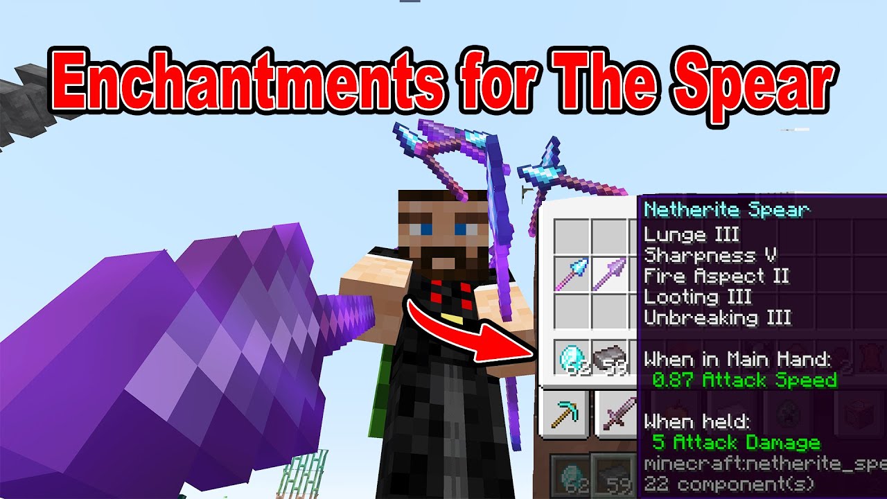 The Best Enchantments For The Spear In Minecraft Youtube