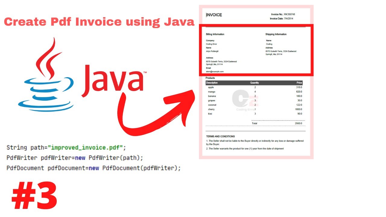 Create Pdf Invoice In Java Part 3 Youtube