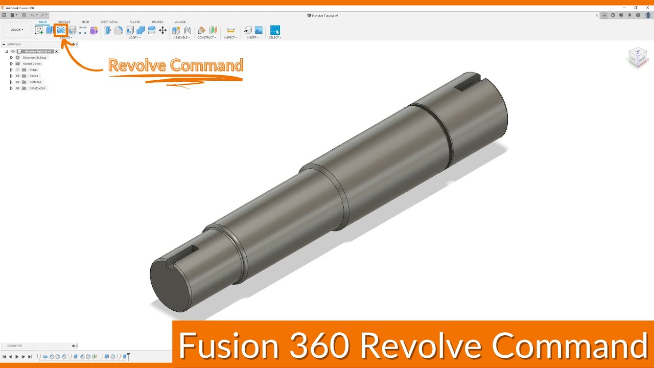 Revolve Command Fusion 360 Part Tutorial Autodesk Fusion 360 In