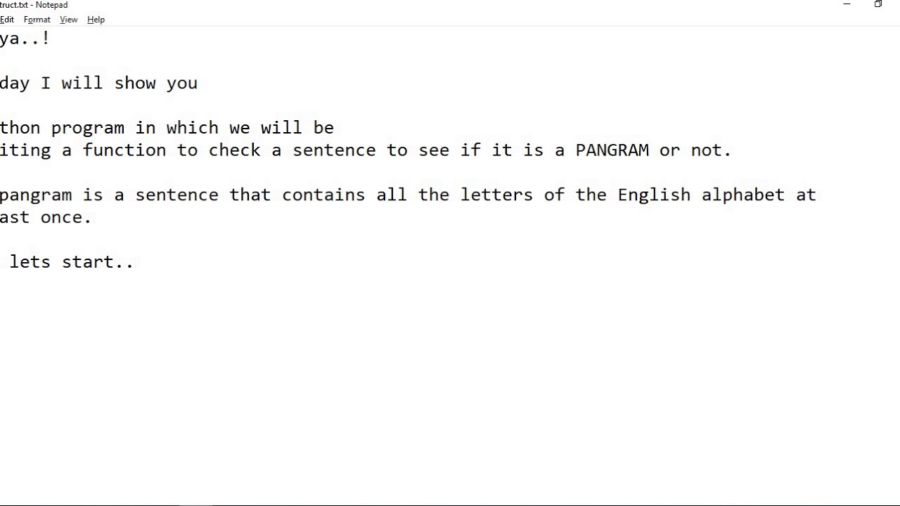 Python Program Writing A Function To Check A Sentence If It Is A