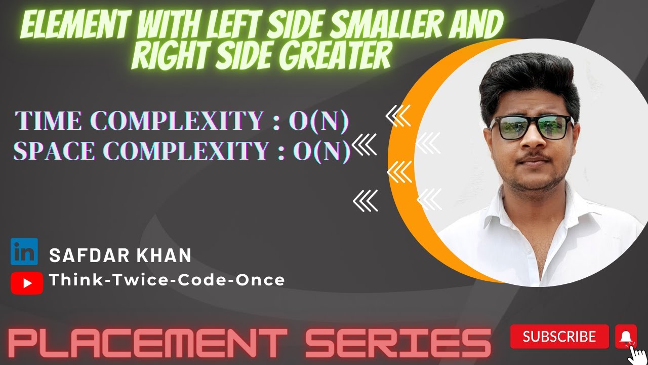 Elementwithleftsidesmallerandrightsidegreater Array Gfg