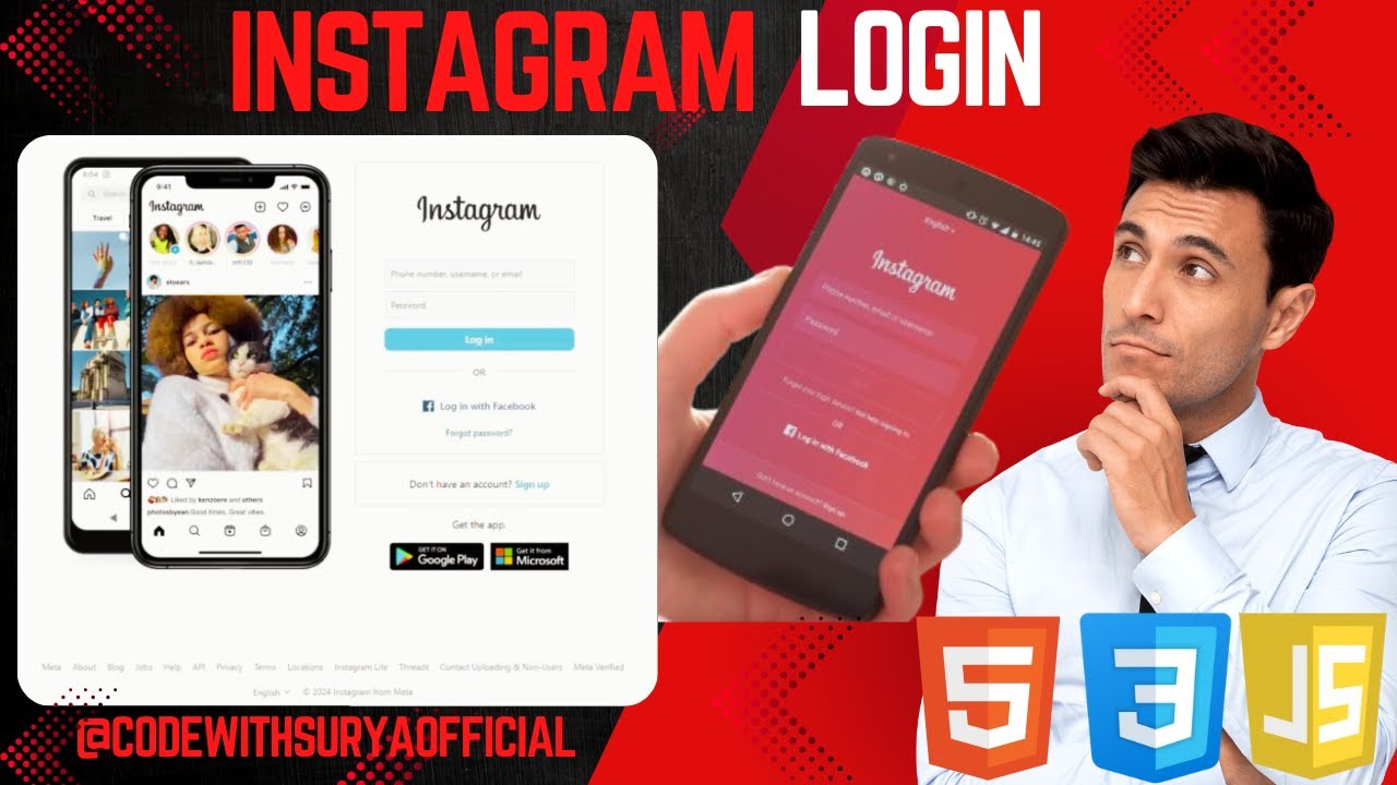Stunning Instagram Login Page With Html Css And Javascriptрџњџ Youtube