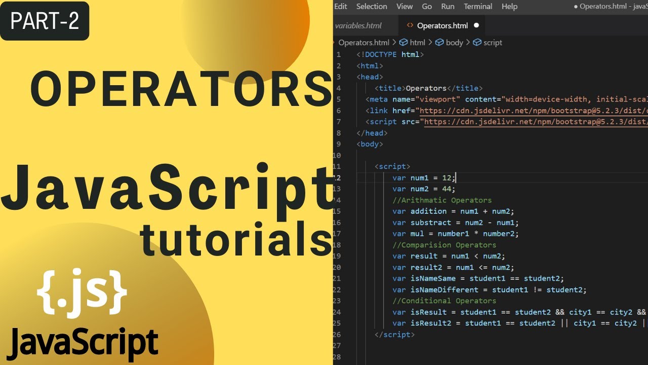 Operators In Javascript Javascript Tutorial Javascript Tutorial For
