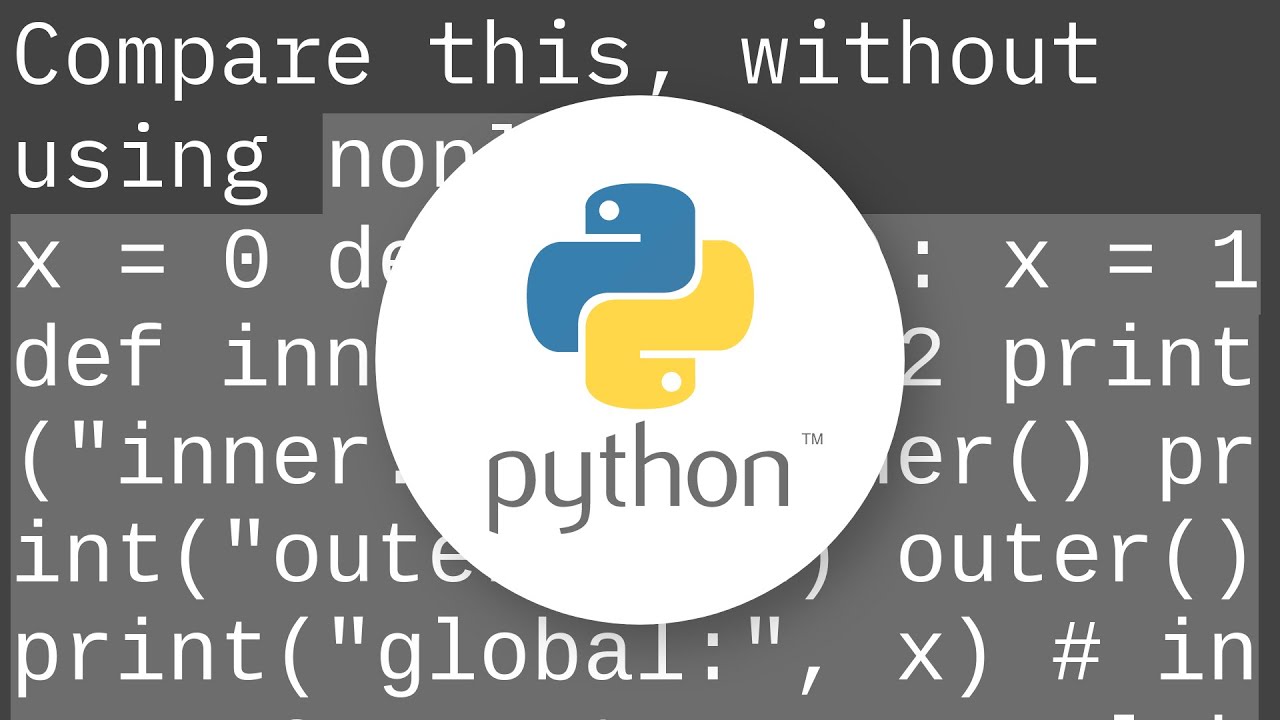 Python Nonlocal Statement Keyword Youtube