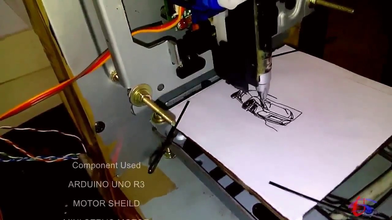 Mini Cnc Plotter Working Home Made Youtube