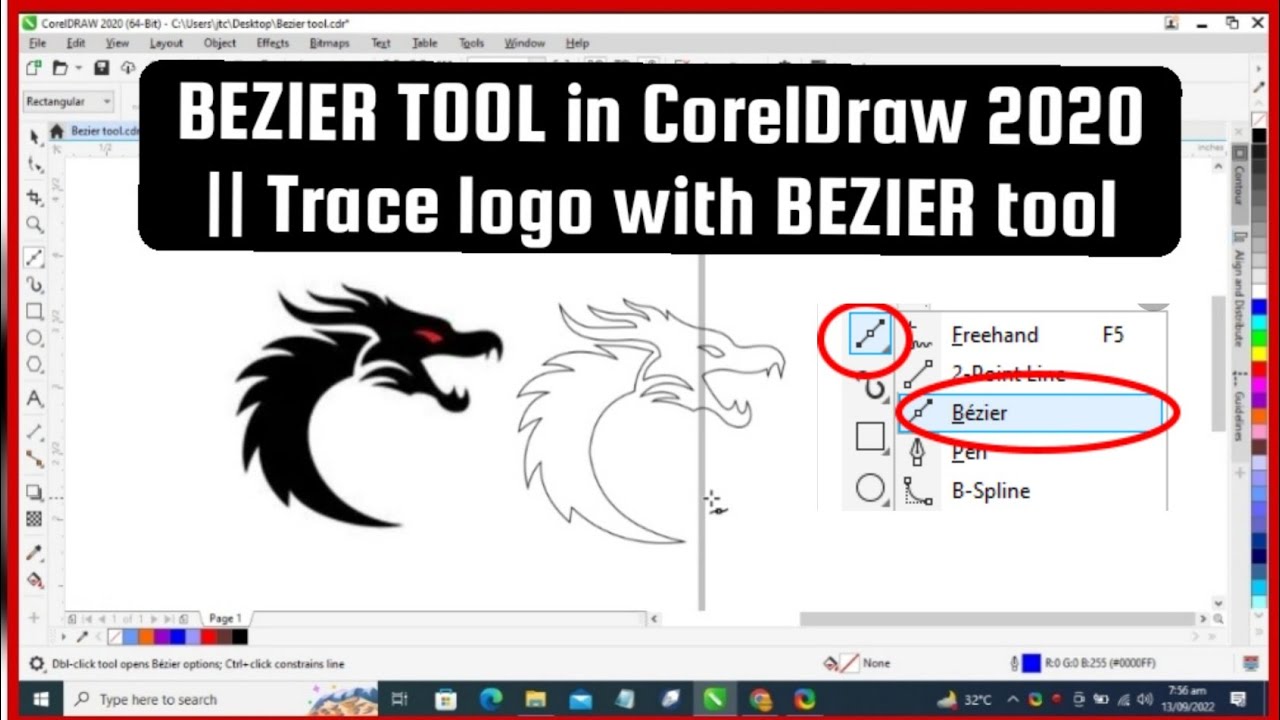 Bezier Tool In Coreldraw Trace Logo With Bezier Tool Pen V S