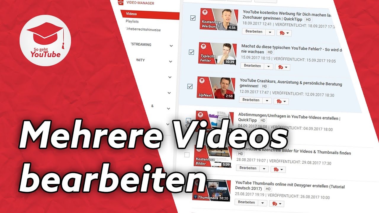 Mehrere Youtube Videos Auf Einmal Bearbeiten Quicktipp Youtube
