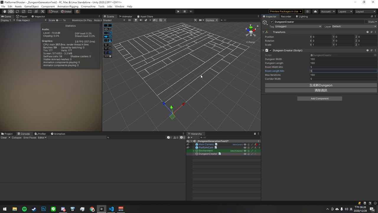 Unity3d Learning Procedural Dungeon Generation Using Binary Space