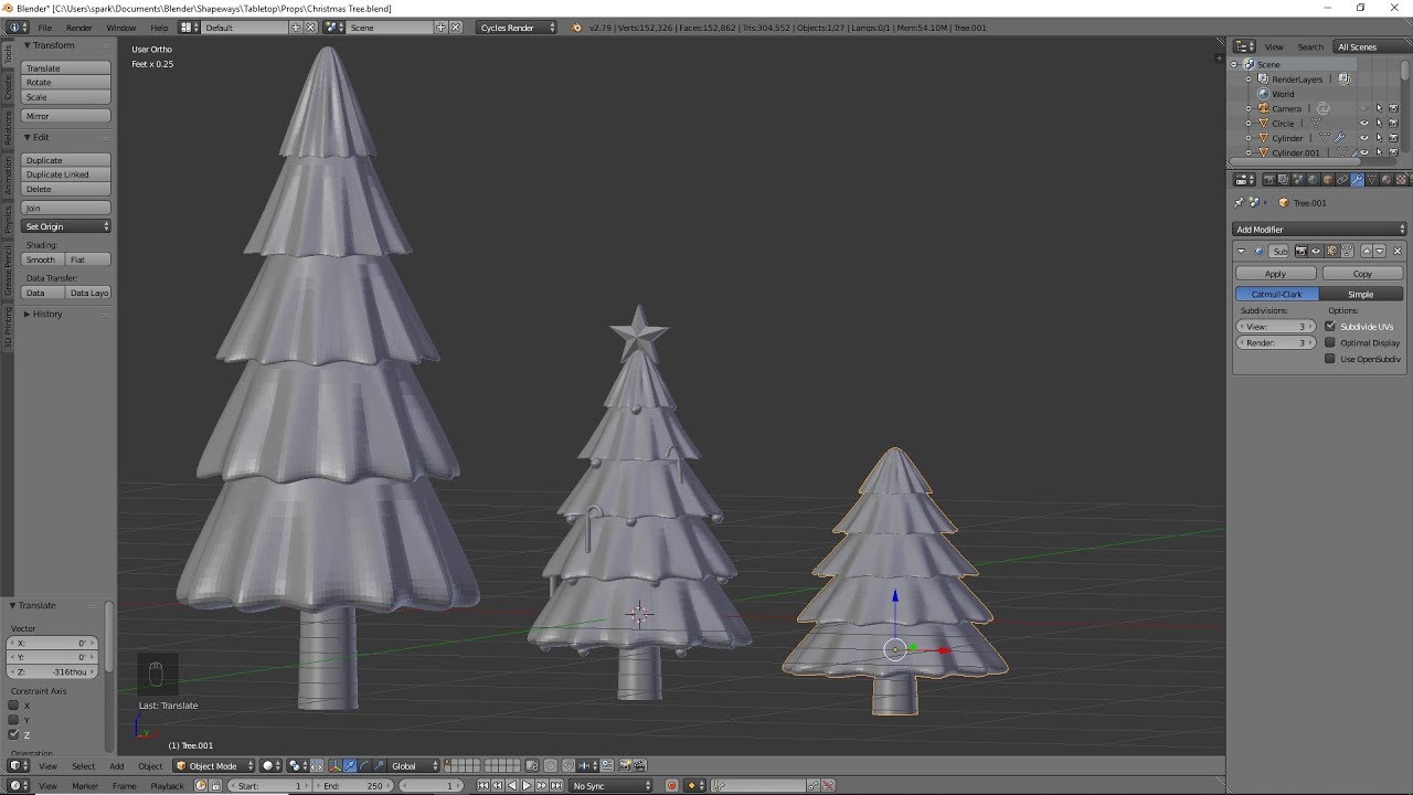 Blender Pine Tree Mini Modeling Tutorial Christmas Tree Youtube