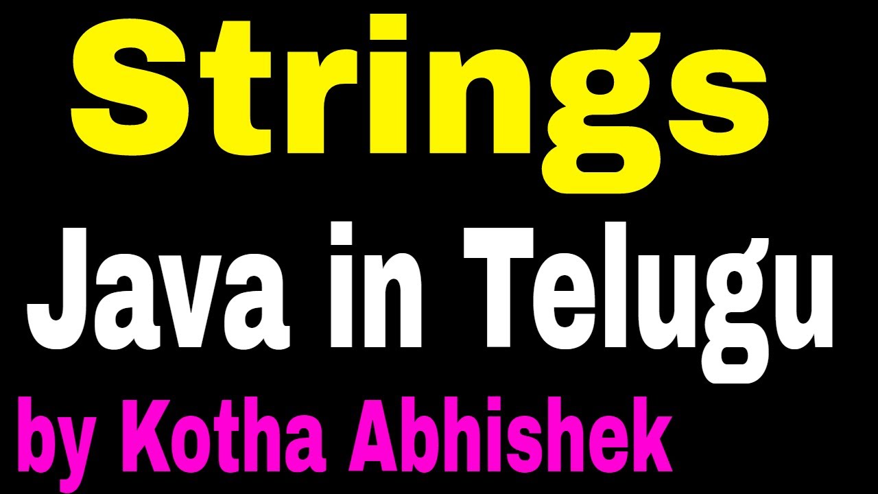 Strings In Java In Telugu Youtube