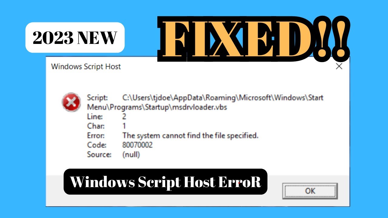 Fix Windows Script Host Error In Windows 11 10 2023 Updated