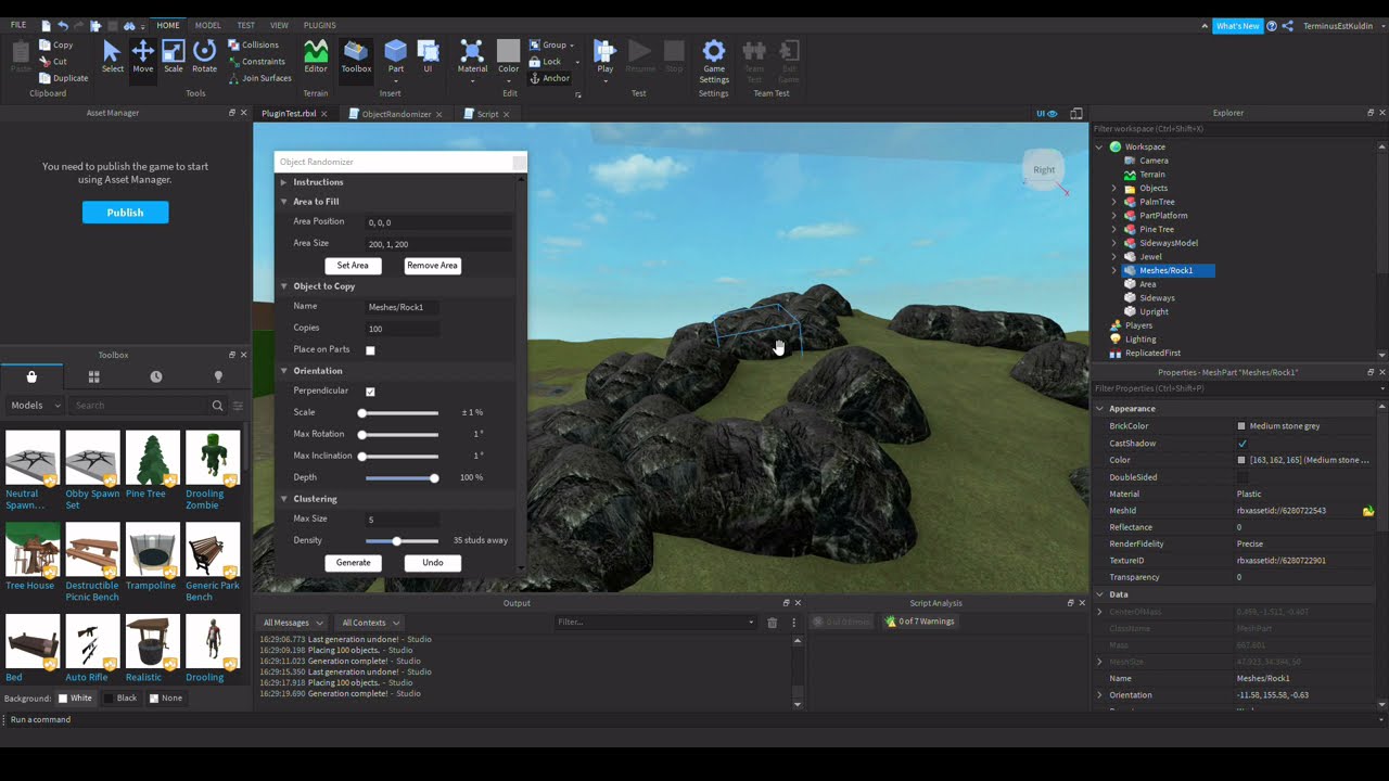 Object Randomizer Roblox Plugin Showcase Youtube