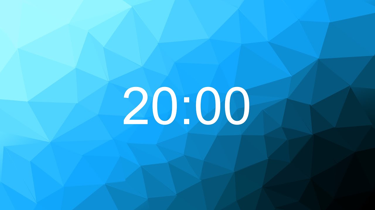 20 Minute Silent Timer Count Up Blue Polygon Background Youtube