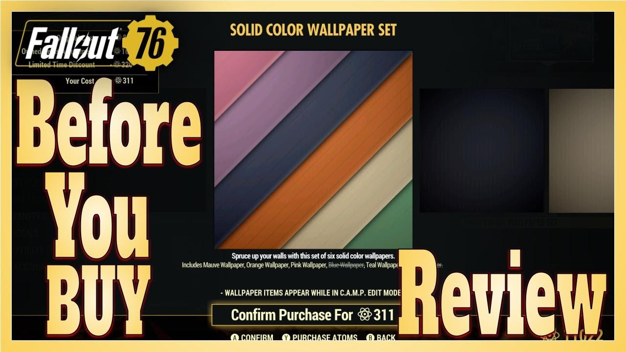 Fallout 76 Solid Color Wallpaper Set Review Youtube