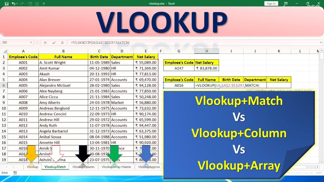 Vlookup With Array Formula In Excel Vlookup With Column Function