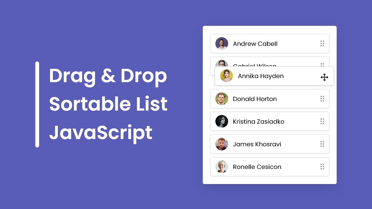 Drag And Drop Sortable List In Html Css Javascript Draggable List
