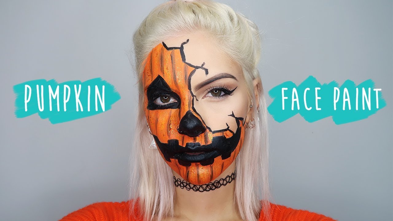 Half Pumpkin Face Makeup Tutorial Makeupview Co